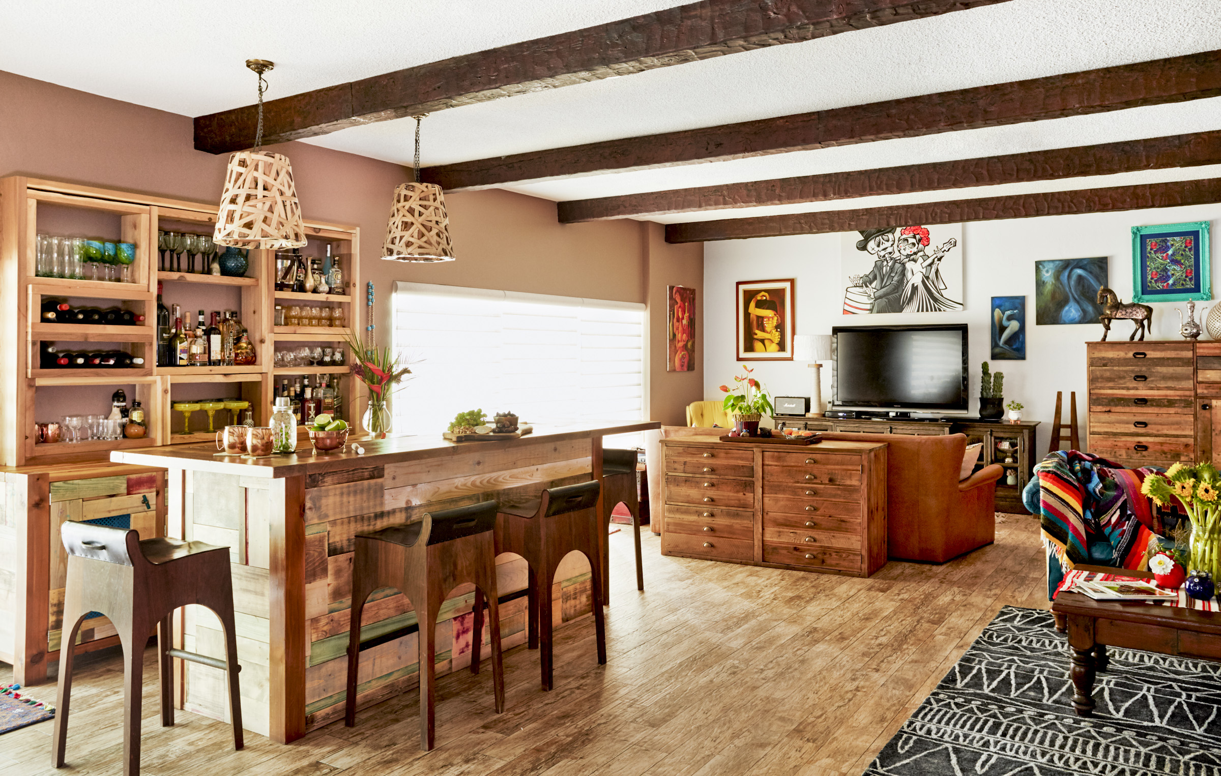 Living Room Before + After - Blue Stallion Farm