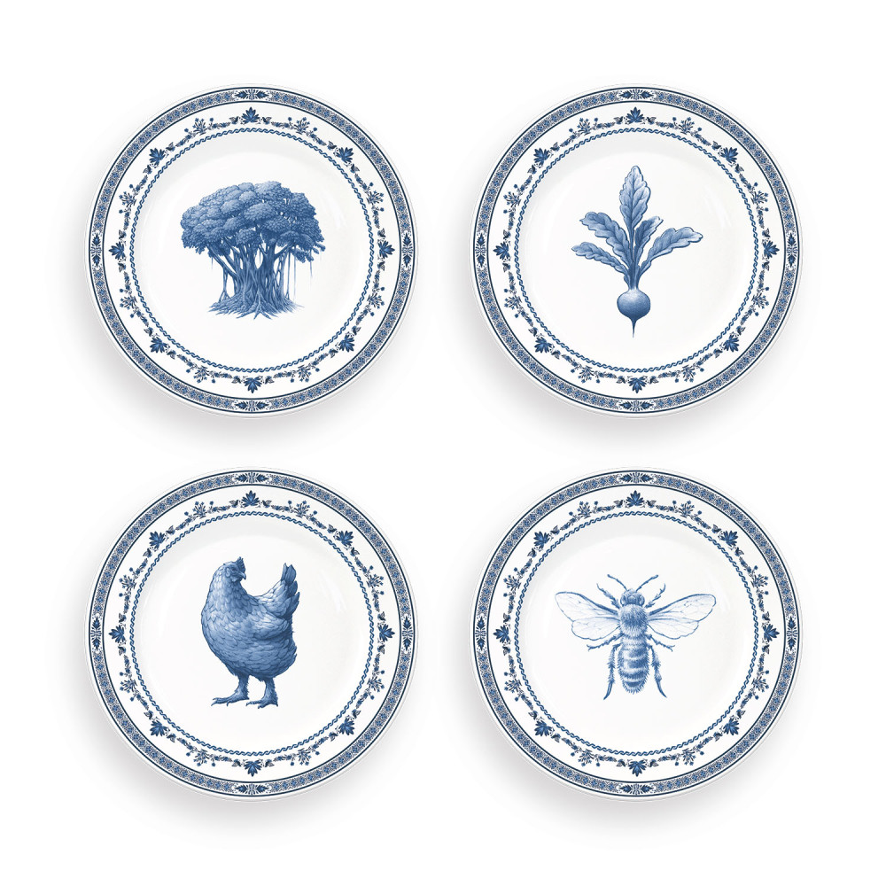 Dinner Plates Set of 4 Blue - Blue Stallion Farm